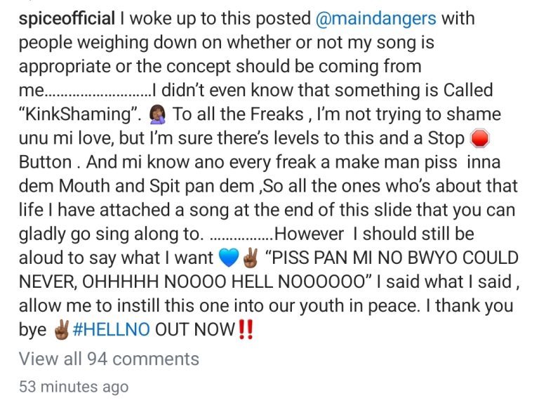Spice Responds To Criticism Over Her Song "Hell No" - Moon 10
